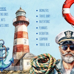 Summer Vacation Clipart Bundle, Sailing Clip Art, Marine Holiday Trip ...