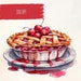 Cherry Pie Clipart Bundle, Watercolor Fall Graphics, Autumn Desserts ...