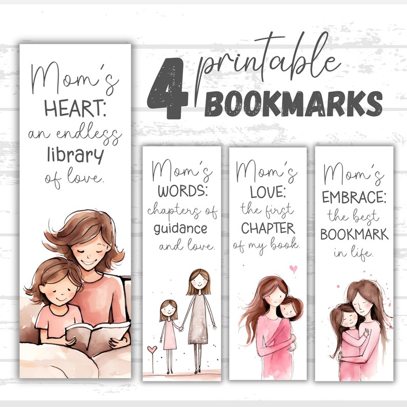 Printable Bookmark for Mom, Mother's Day Gift, Digital Mother and ...