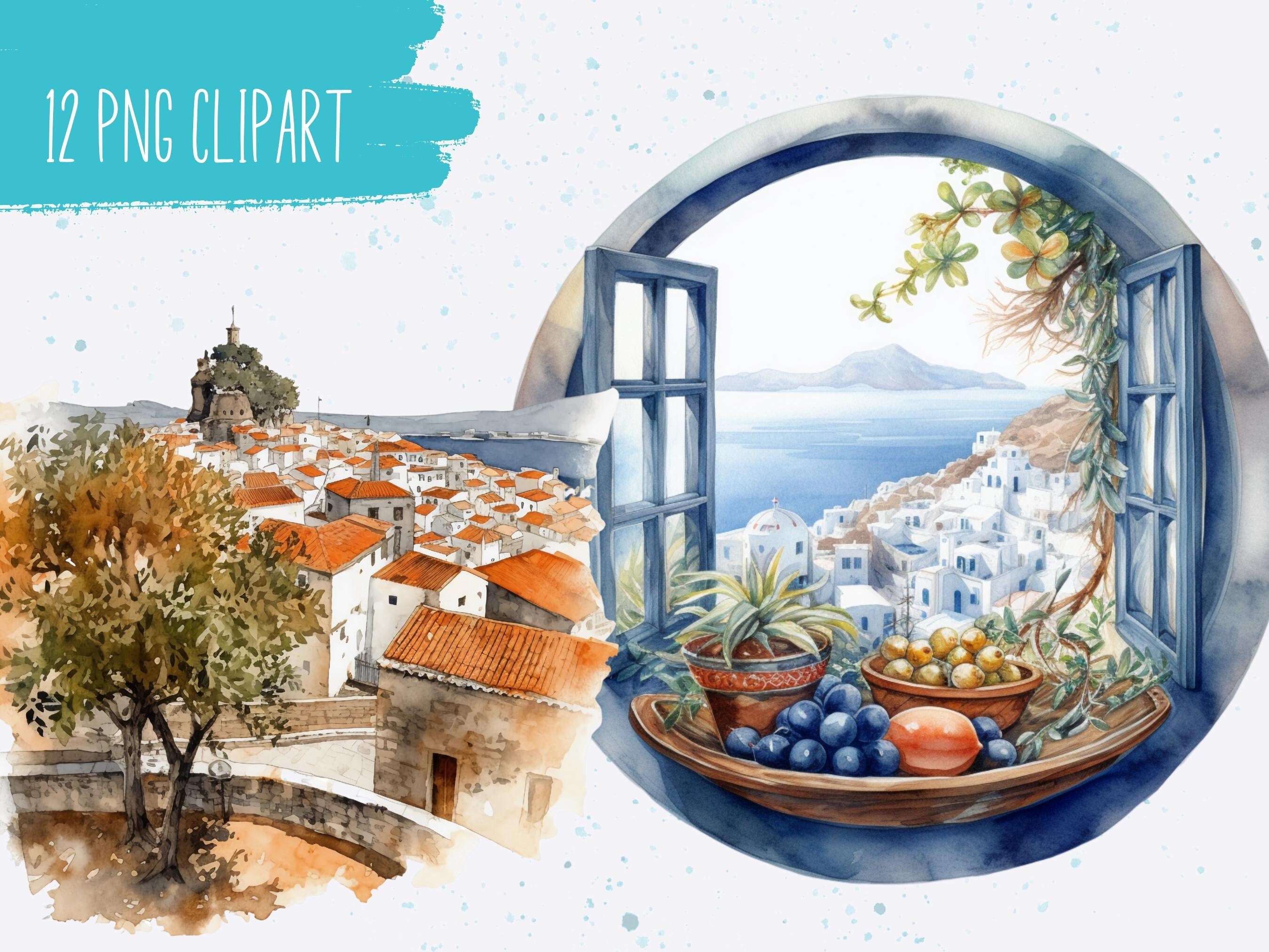 Summer Vacation Clipart Bundle, Beach Landscape Png Clip Art, Digital ...