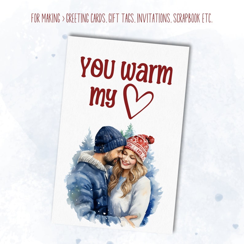 Watercolor Christmas Couple Clipart, Cozy Winter Love Bundle, Lovers ...