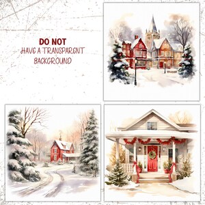 Downloadable Watercolor Christmas Background, Cozy Winter Scenery ...