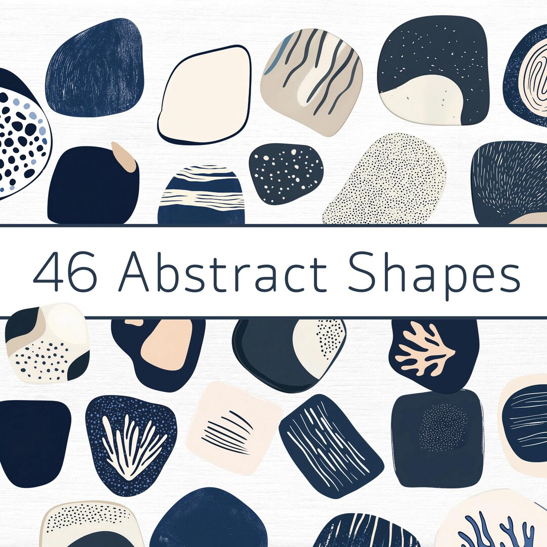 Abstract Boho Shapes Clipart, Modern Bohemian Clip Art, Shape Bundle ...