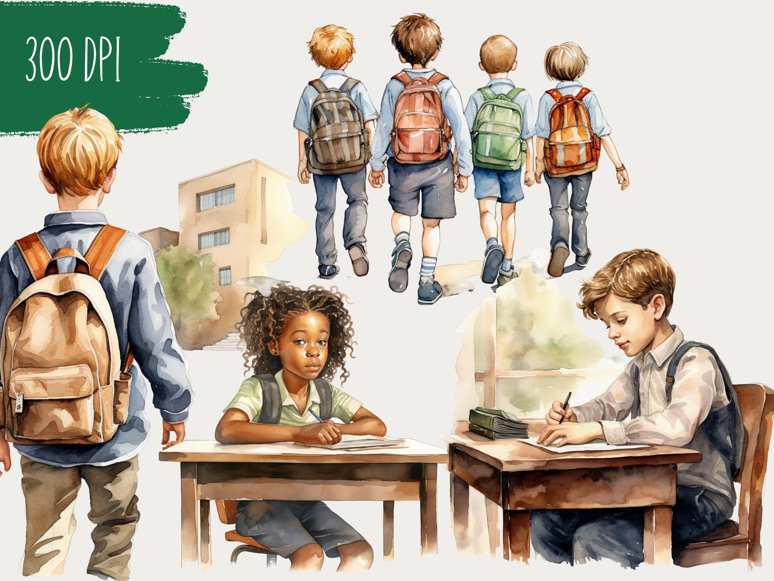 Clipart élèves Retour à l'école PNG Clipart de - Etsy France