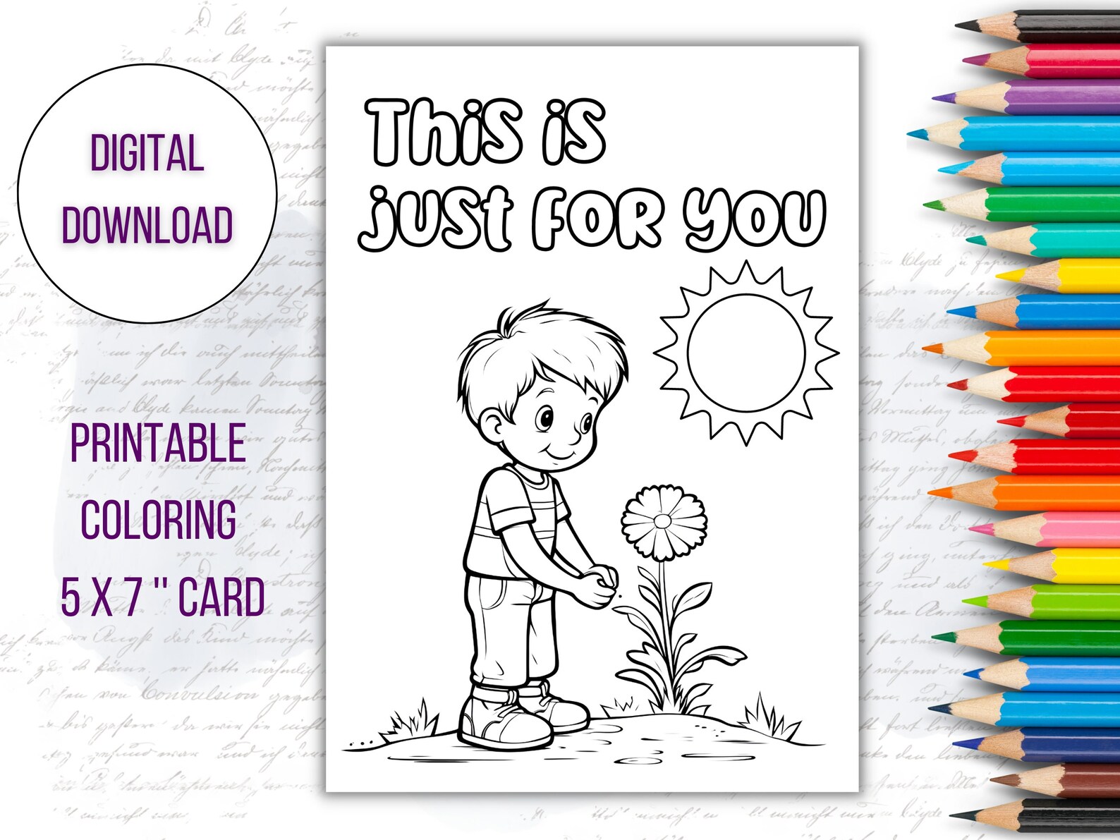 Printable Coloring Birthday Card, Digital Coloring Fun for Kids, DIY ...
