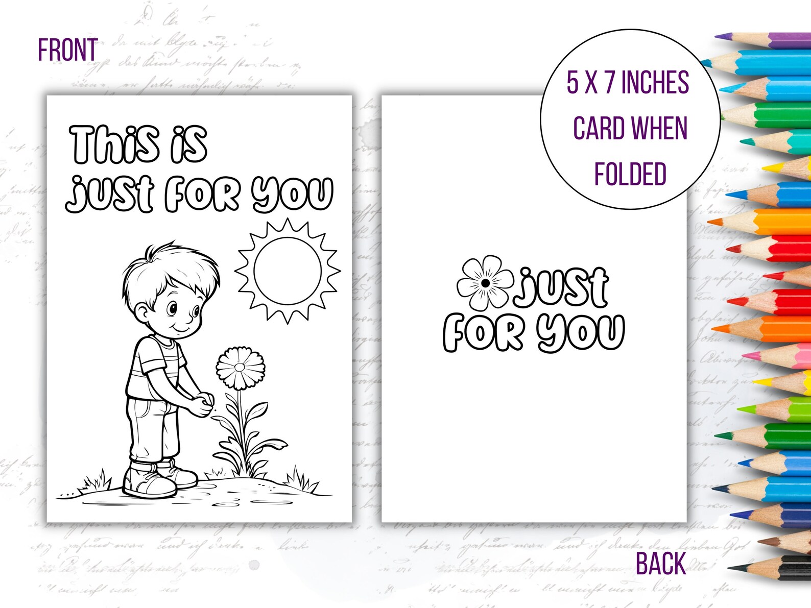 Printable Coloring Birthday Card, Digital Coloring Fun for Kids, DIY ...