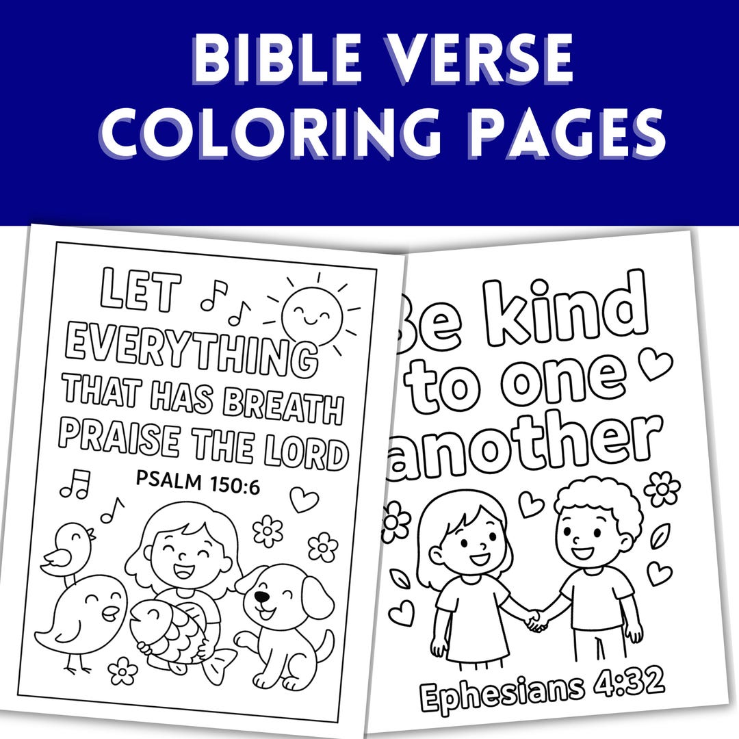 Bible Verse Coloring Sheets | Christian Coloring Pages for Kids - Etsy ...
