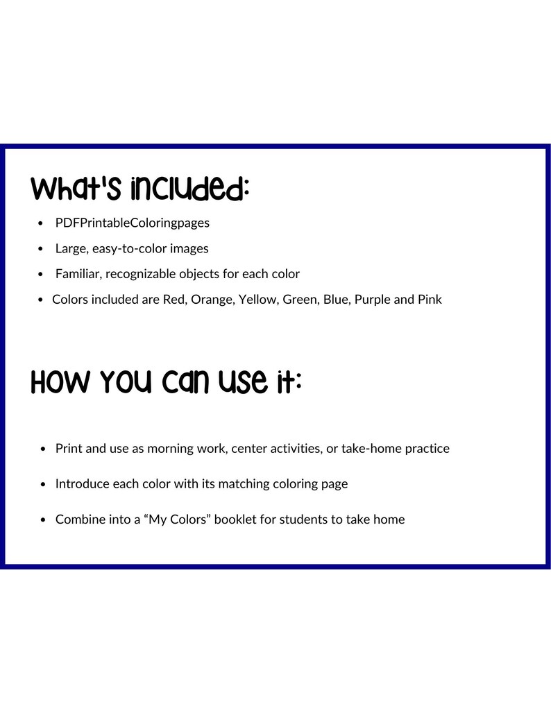 Preschool Color-themed Coloring Pages | Learn Colors Activity ...