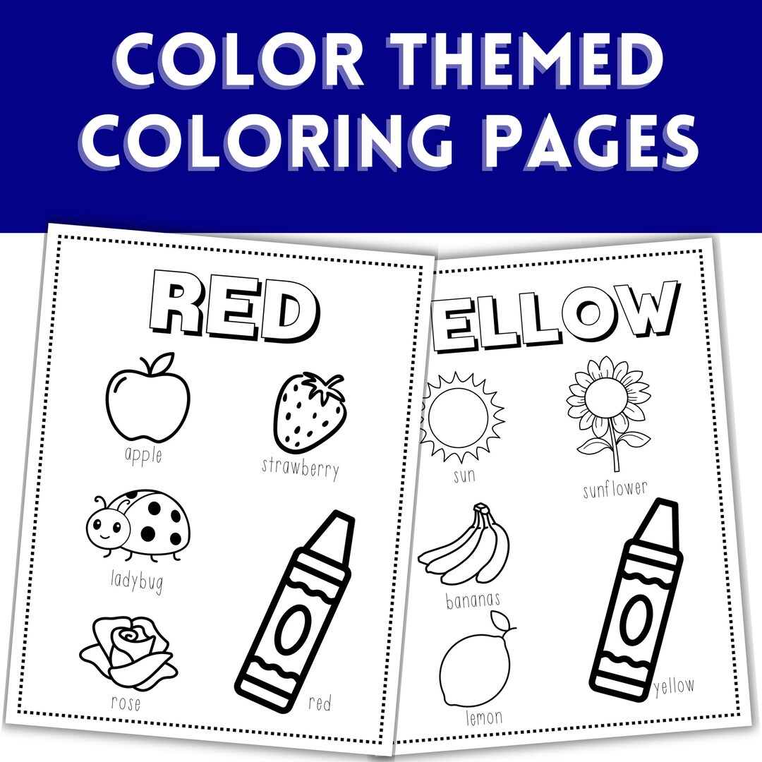 Preschool Color-themed Coloring Pages | Learn Colors Activity ...