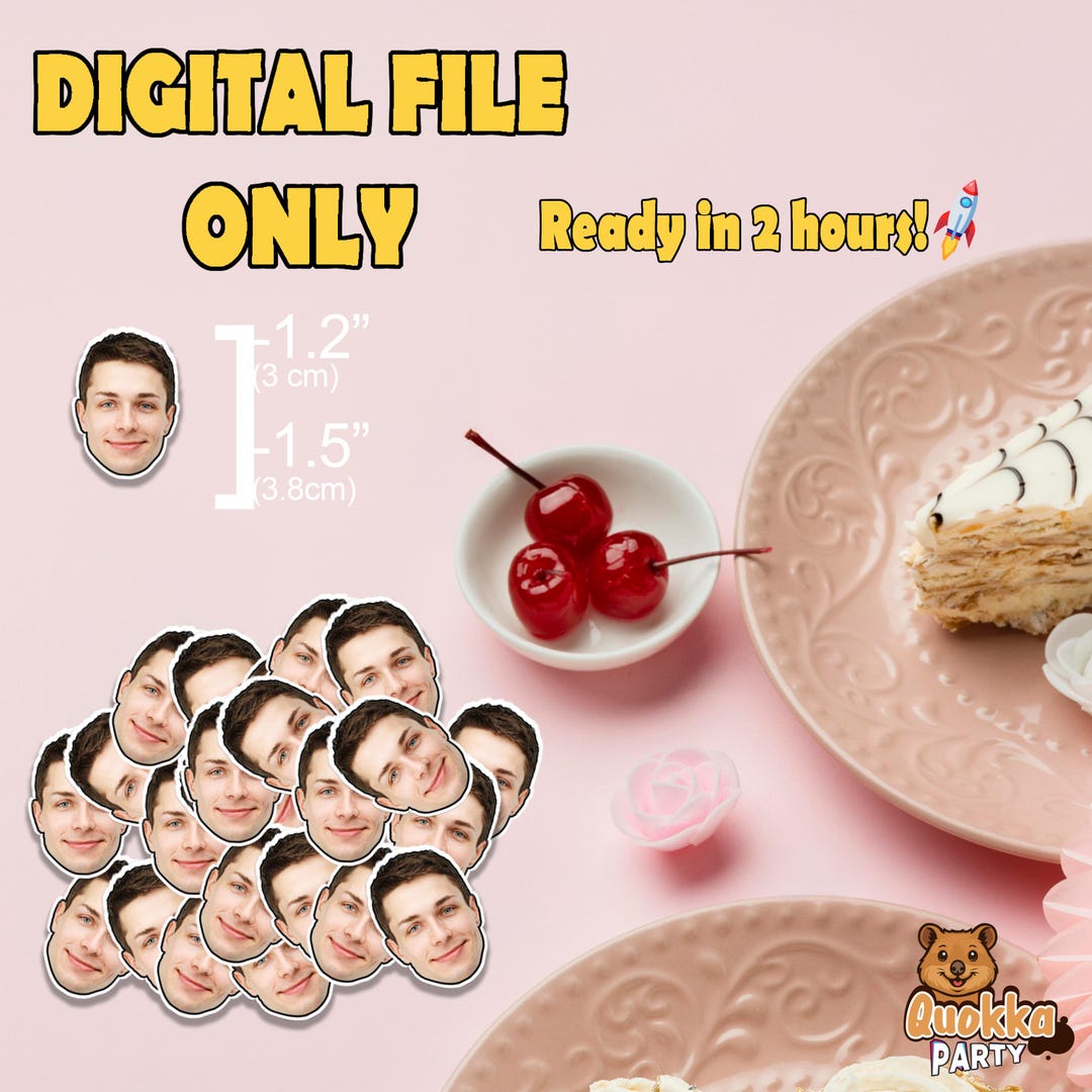 Custom Face Confetti – Printable Photo Confetti for Birthday ...