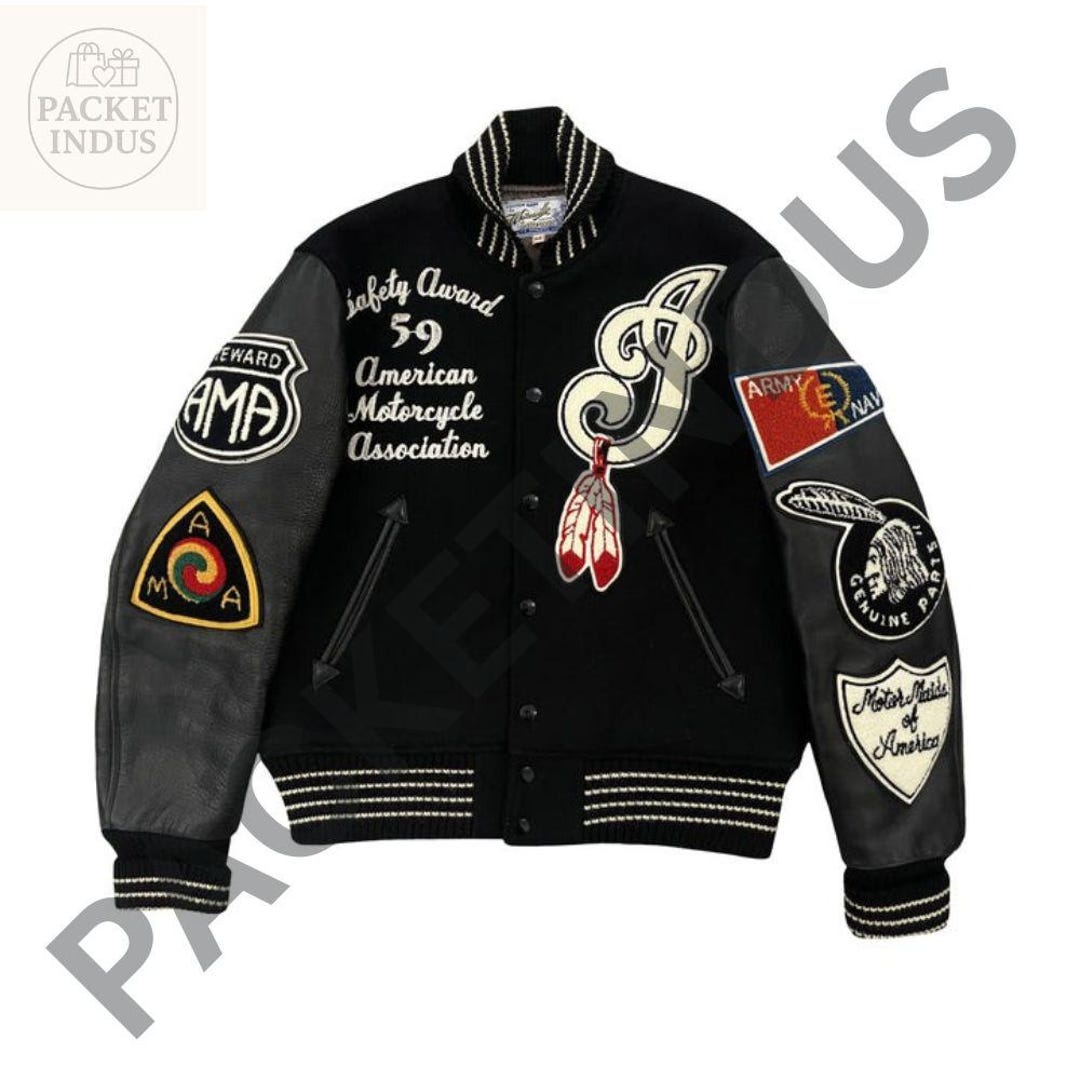 Whitesville Indian Motorcycle Varsity Jacket Handmade Chenille ...