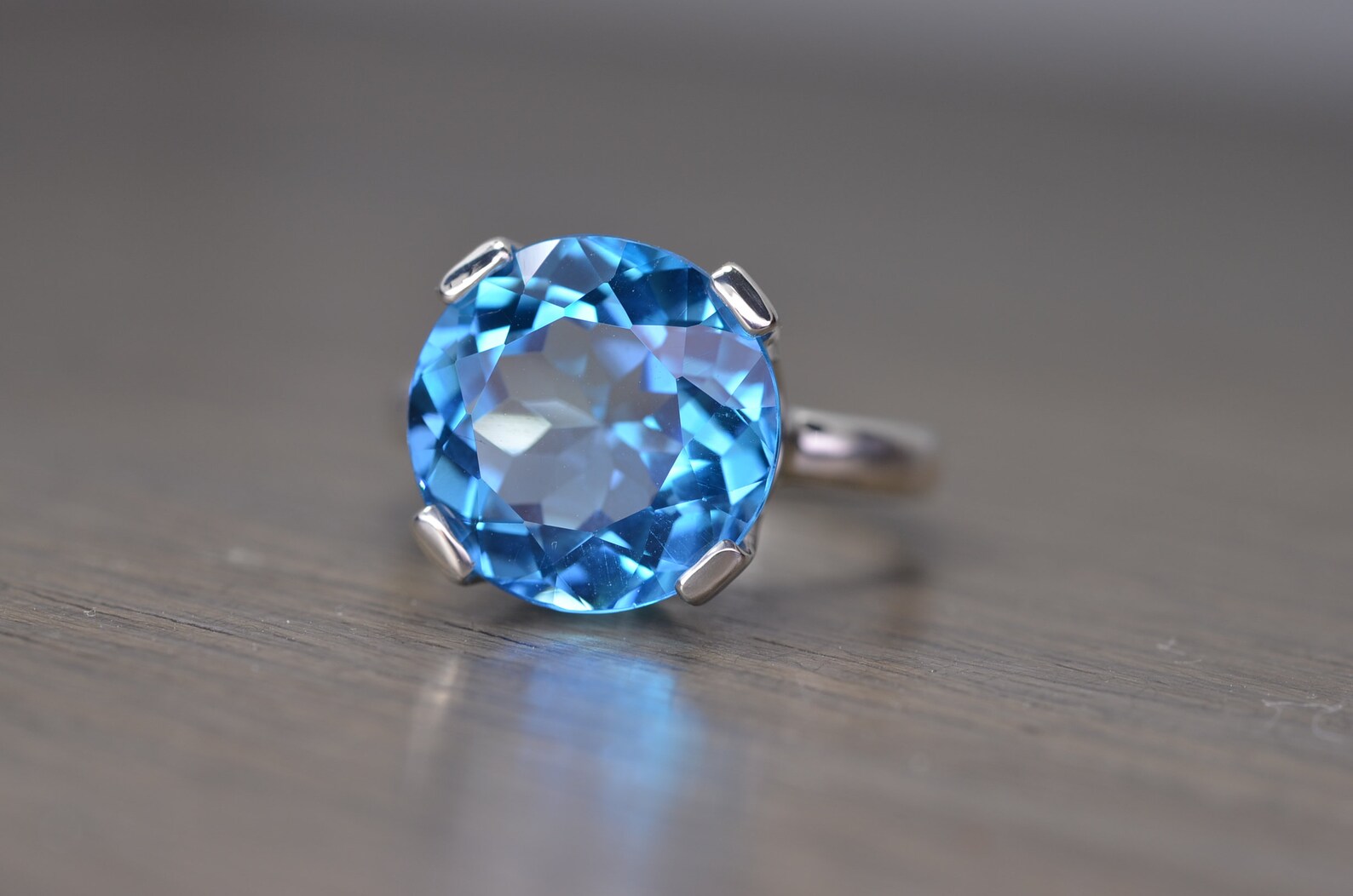 Prince Ring Swiss Blue Topaz 13ct Cocktail Ring - Etsy