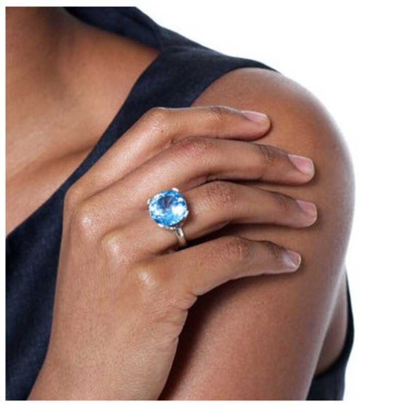 Prince Ring Swiss Blue Topaz 13ct Cocktail Ring - Etsy