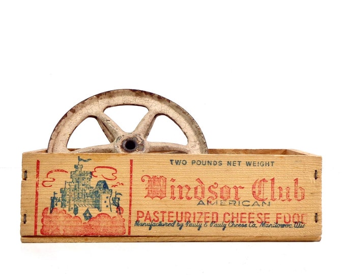 Vintage Wooden Cheese Box, 1940s Windsor Club American Cheese Wood ...