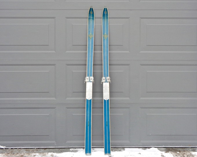 Vintage Wooden Skis, 1940s Lucky Clover Wood Downhill Snow Skis Set ...