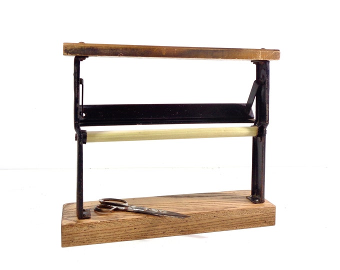 Vintage General Store Paper Roll Cutter, Antique Bulman Metal and Wood ...
