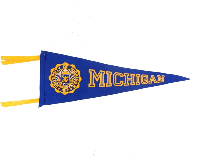 Vintage Souvenir Felt Pennant 1950s University of Michigan - Etsy