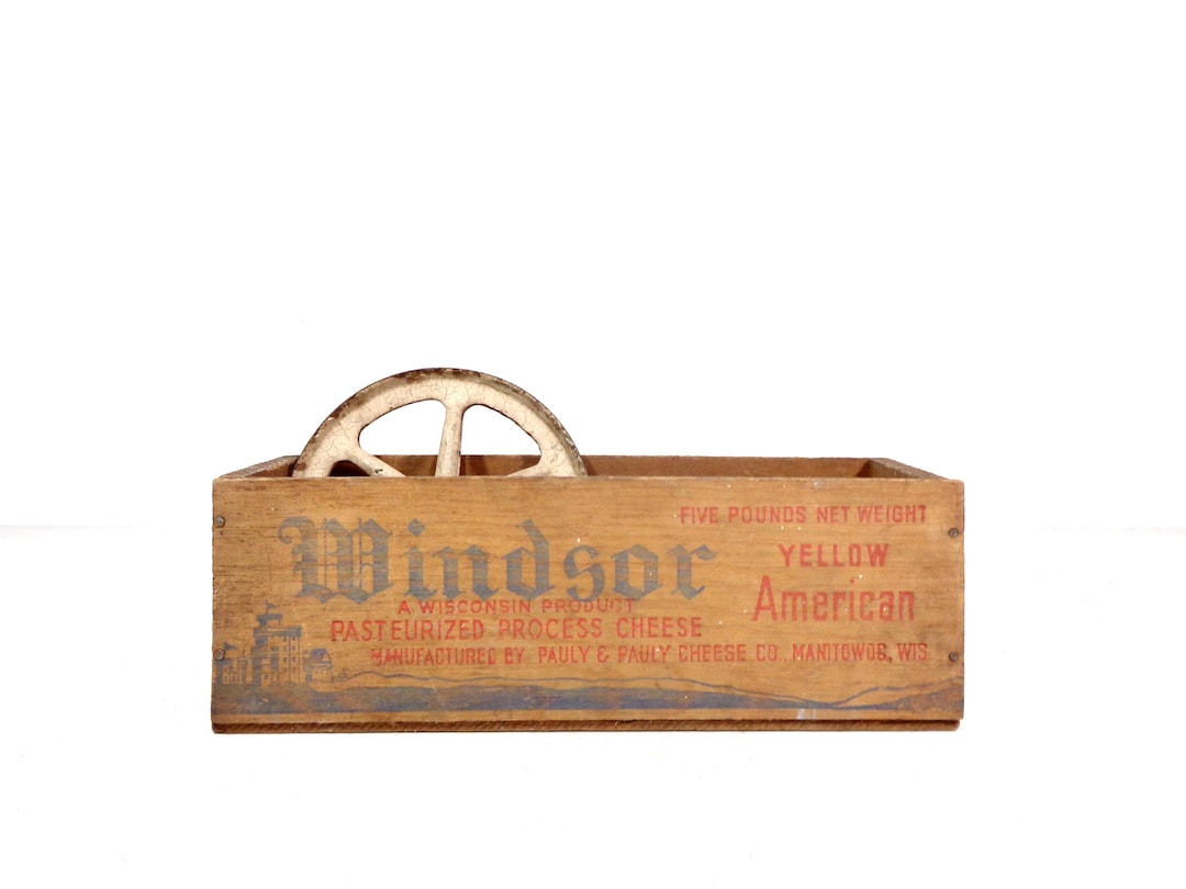 Vintage Wooden Cheese Box, 1940s Windsor Club American Cheese Wood ...