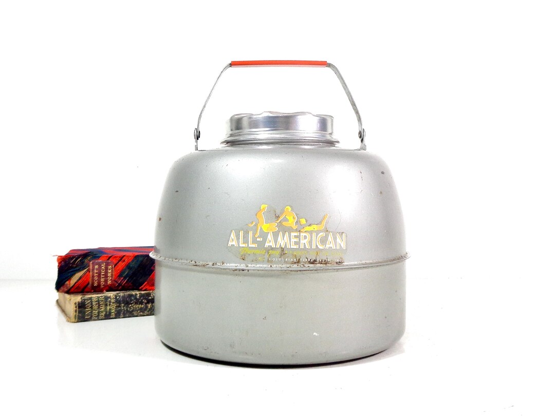 Vintage Picnic Jug, 1950s All American Beverage Cooler Thermos Gray ...