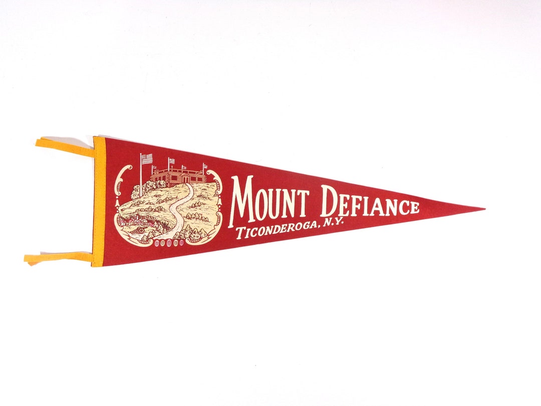 Vintage Souvenir Felt Pennant, 1950s Mount Defiance Ticonderoga New ...