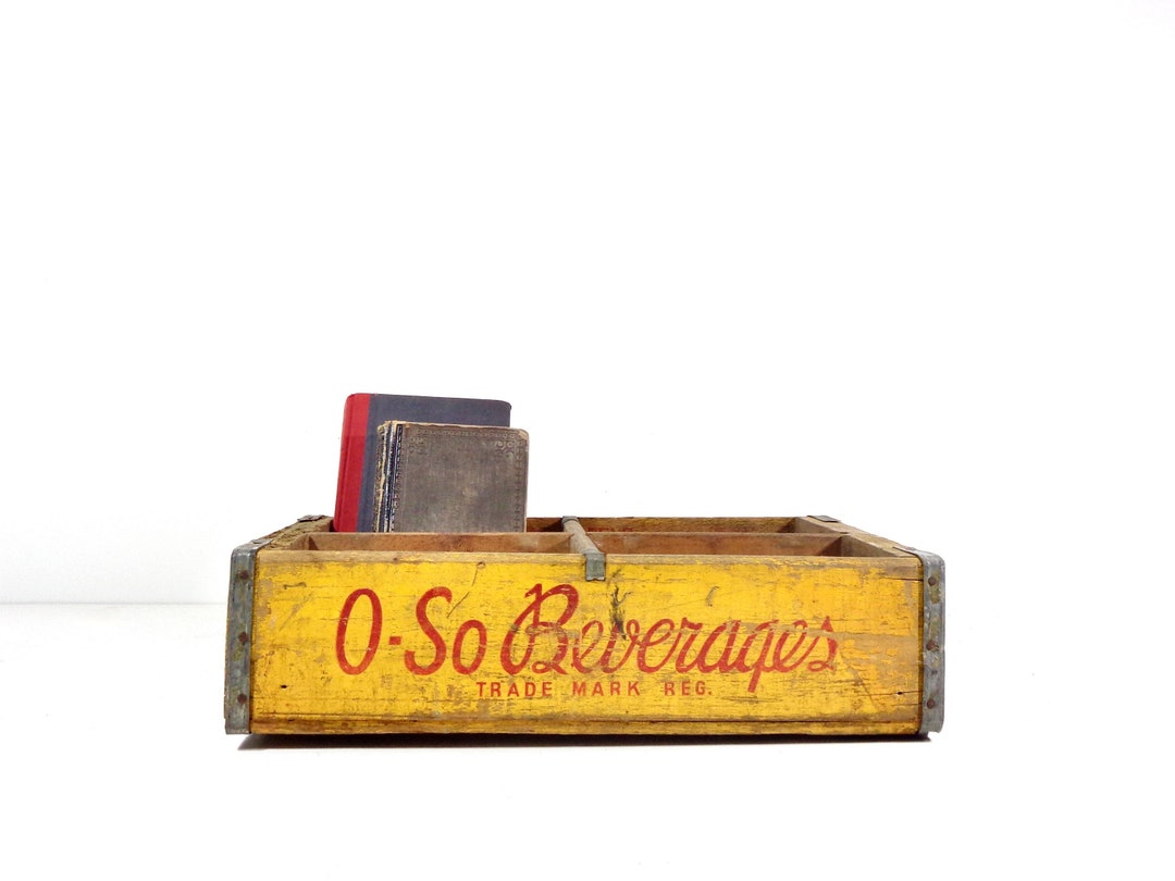 Vintage Wood Soda Pop Crate, 1950s O-so Beverages Advertising Wooden ...