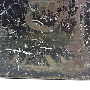 Vintage Metal Lock Box, 1800s Toleware Painted Metal Bank Lunch Box Tin ...