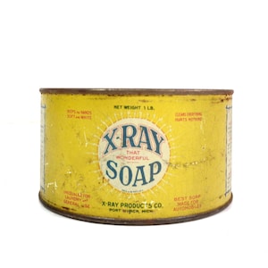 Vintage Soap Advertising Tin, 1920s X-ray Soap Port Huron Michigan ...
