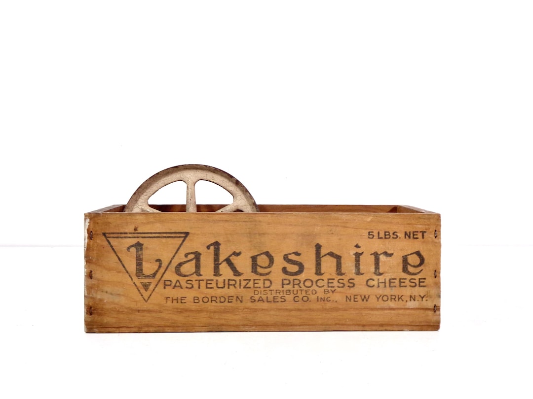 Vintage Wood Cheese Box, 1930s Lakeshire Brand American Cheese ...