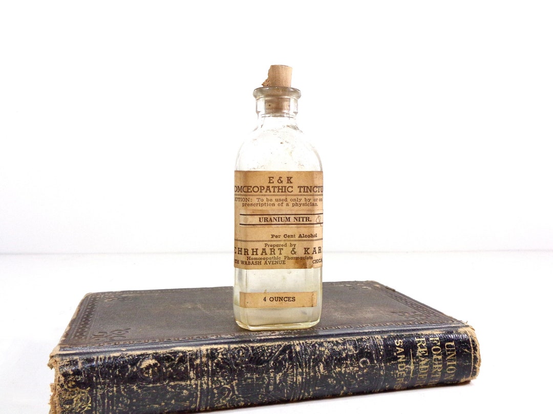 Vintage Glass Medicine Bottle Paper Label 1910s Ehrhart & - Etsy