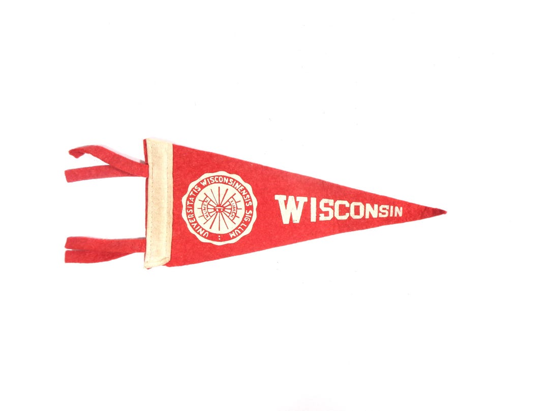 Vintage Souvenir Felt Pennant, Small 1950s University of Wisconsin Mini ...