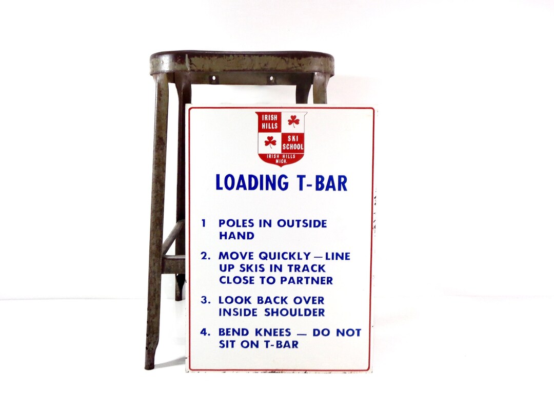 Vintage Ski Resort Sign, 1960s Irish Hills Winter Sports Park Onsted ...