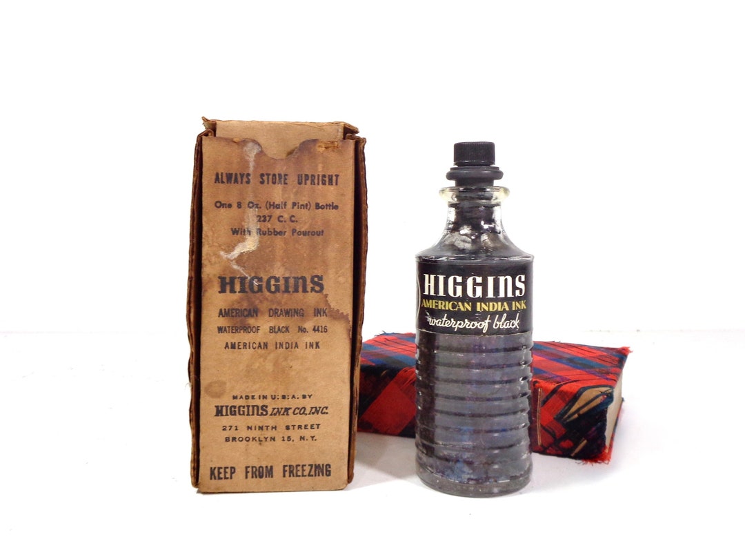 Vintage Advertising Ink Bottle With Box, 1930s Higgins American India ...