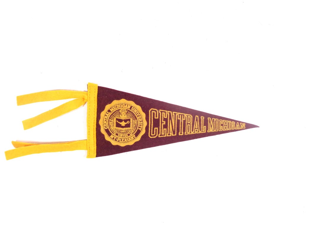 Vintage Souvenir Felt Pennant, Small 1950s Central Michigan University ...