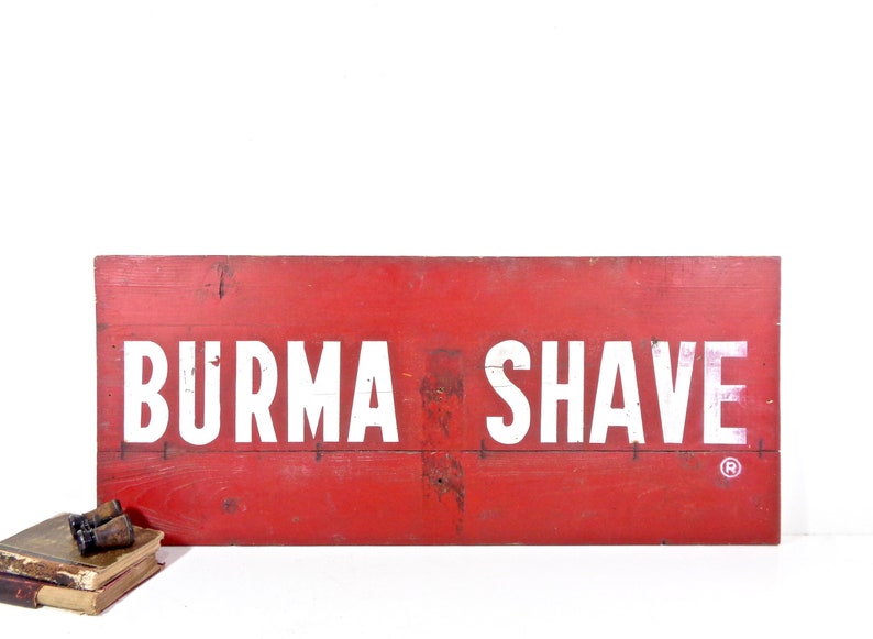 Vintage Advertising Sign Original 1950s Burma Shave Painted - Etsy
