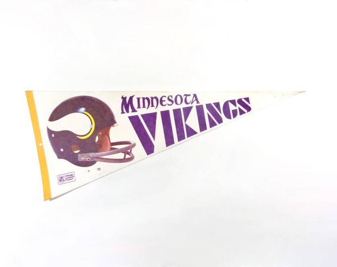 Vintage Football Team Felt Pennant, 1980s Minnesota Vikings NFL ...