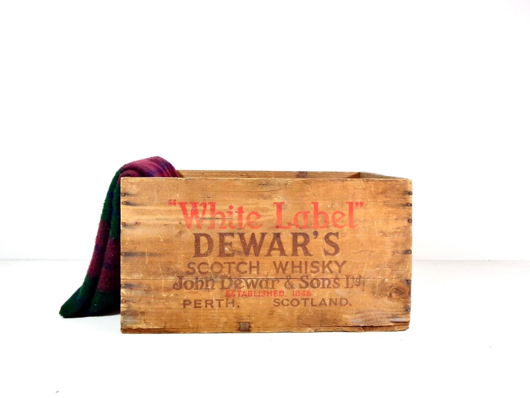 Vintage Wood Whisky Crate, 1930s Dewar's White Label Scotch Whisky ...