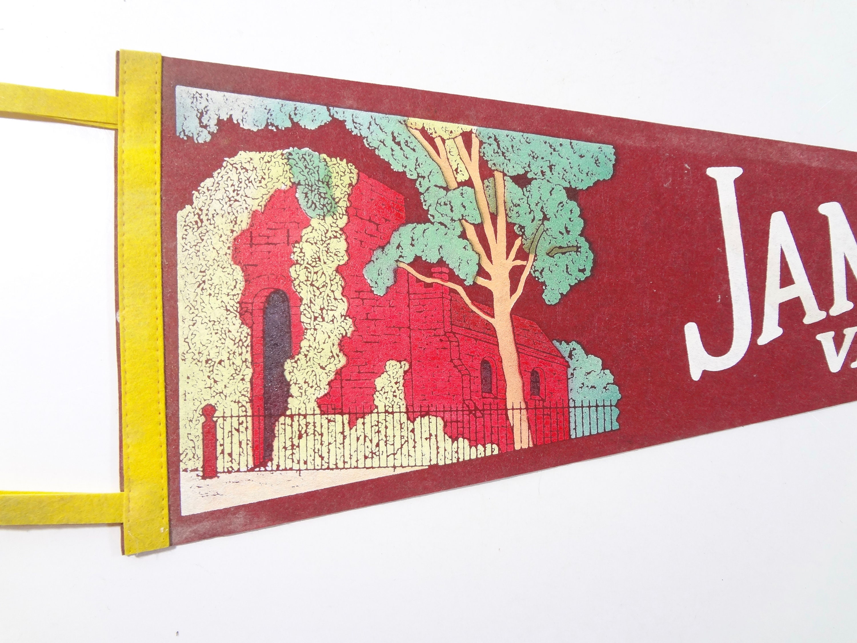 Vintage Jamestown Virginia Souvenir Felt Pennant Banner, 1950s Mid ...