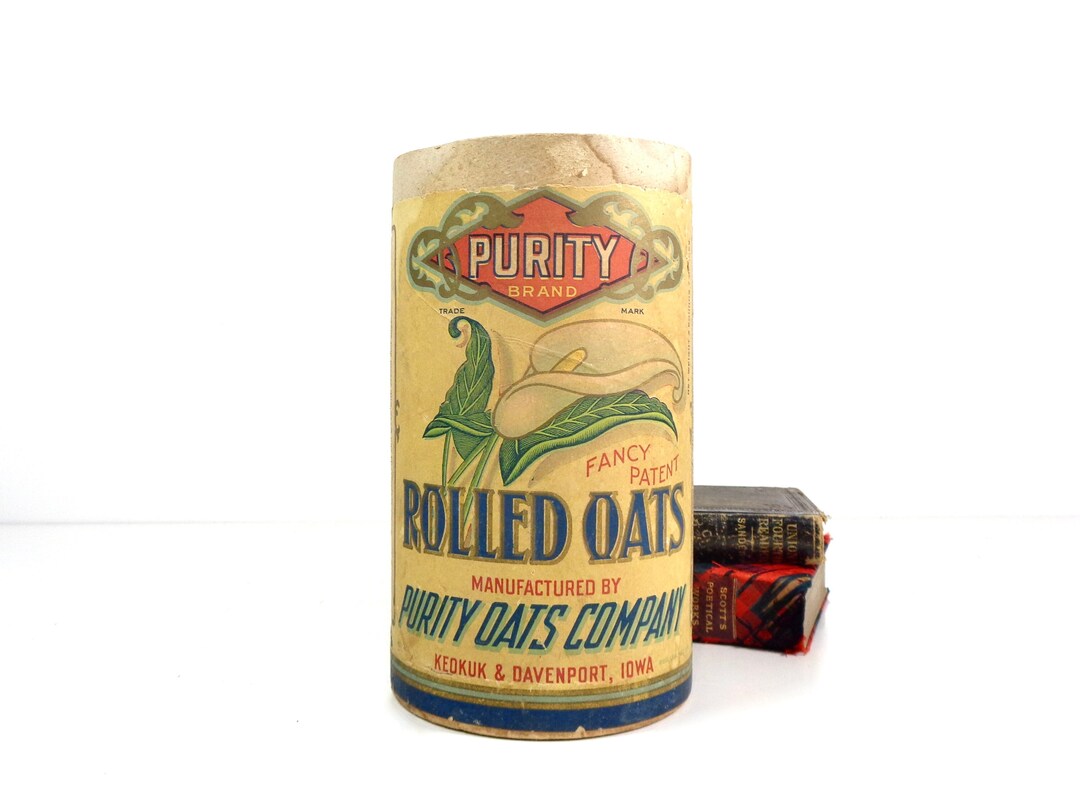 Vintage Purity Rolled Oats Advertising Container, 1910s Purity Oats ...