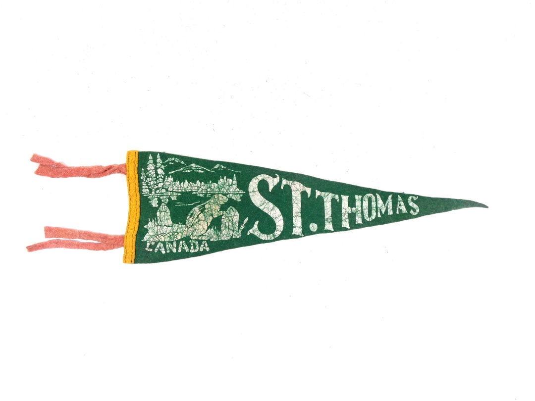 Vintage Souvenir Felt Pennant, St. Thomas Ontario Canada Mid Century ...