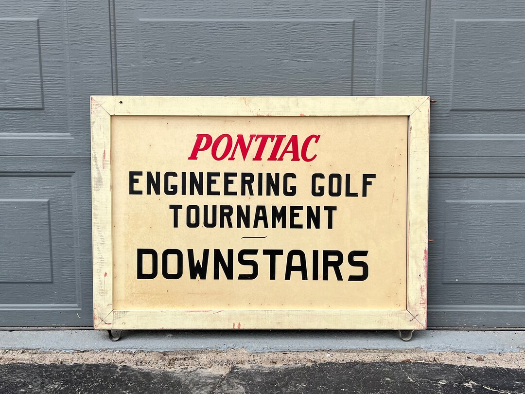 Vintage Golf Course Sign, Large 1960s Pontiac Engineering Golf ...