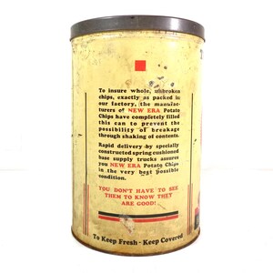 Vintage Advertising Tin, 1950s New Era Potato Chip Detroit Michigan Tin ...