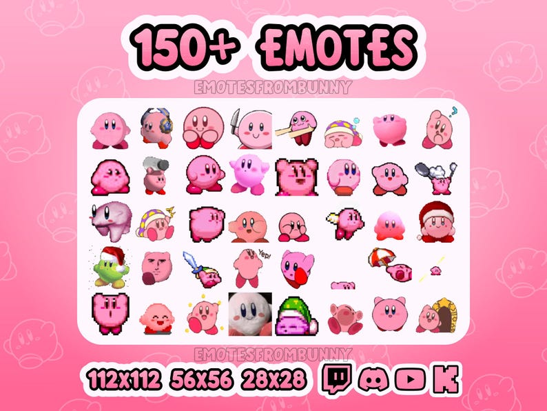 Kirby Emotes Collection | Animated Emoji | Twitch, Discord, Youtube ...