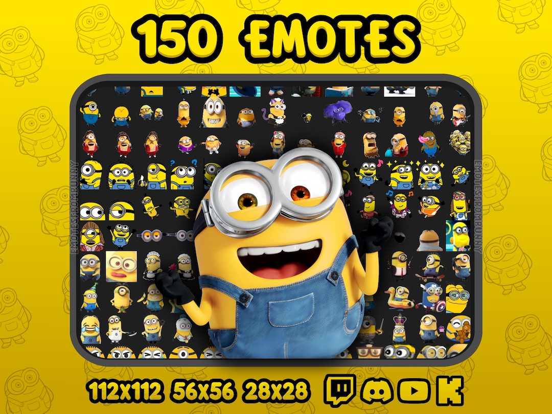 Minions Emotes Collection | 150 Animated Emoji for Twitch, Discord ...