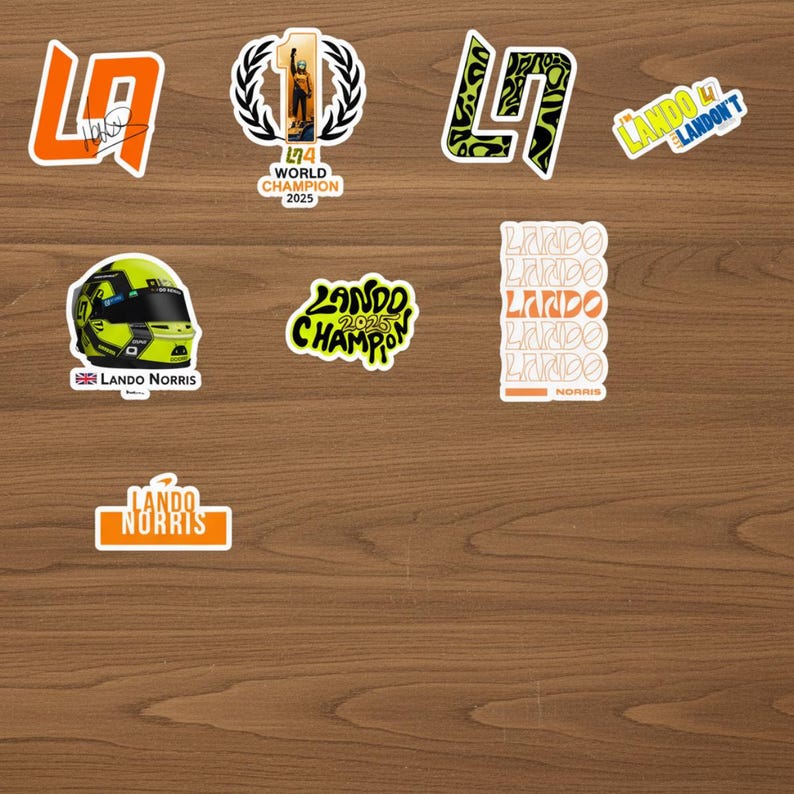 F1 Lando Norris World Champion Sticker Set | 20 PCS - Etsy