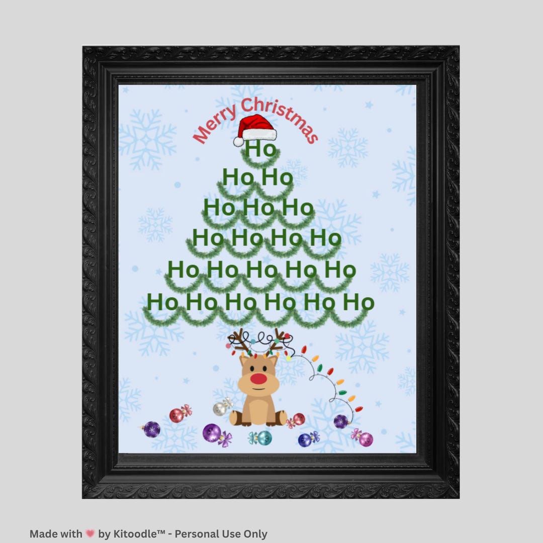 PRINTABLE Merry Christmas – Funny Reindeer Holiday Wall Art Digital ...