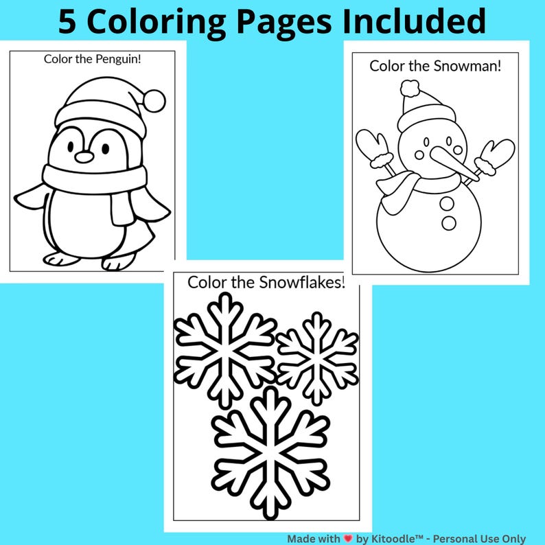 Winter Themed Kids Activity Pack Coloring Pages, Word Search, Scramble ...