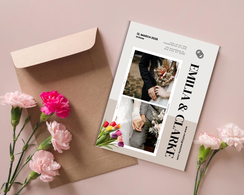 Modern Wedding Program Template | Editable Magazine Booklet (digital ...