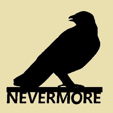 Nevermore Poe Raven Crow Macabre Metal Art Gothic Poem | Etsy