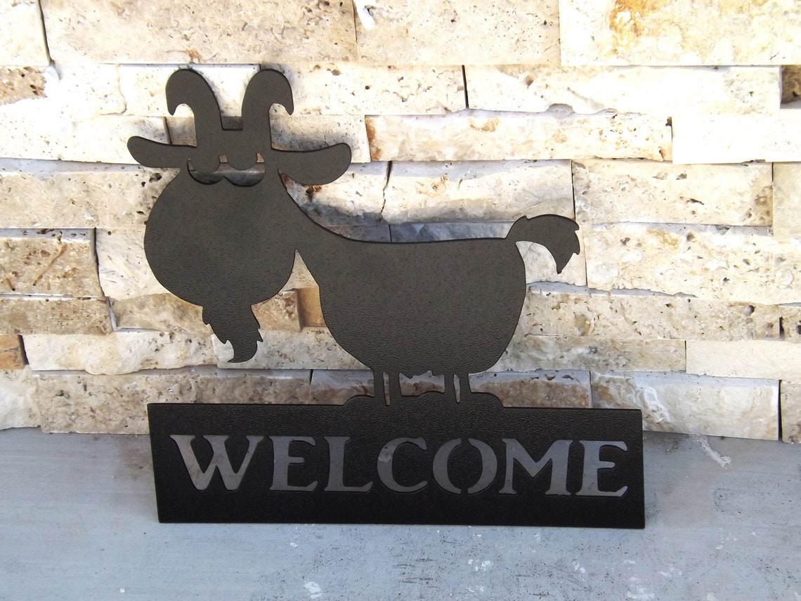 Goat Welcome Sign Silhouette Farmyard Metal Art 10 - Etsy