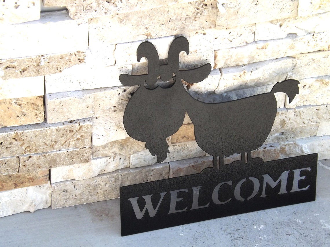 Goat Welcome Sign Silhouette Farmyard Metal Art 10 - Etsy